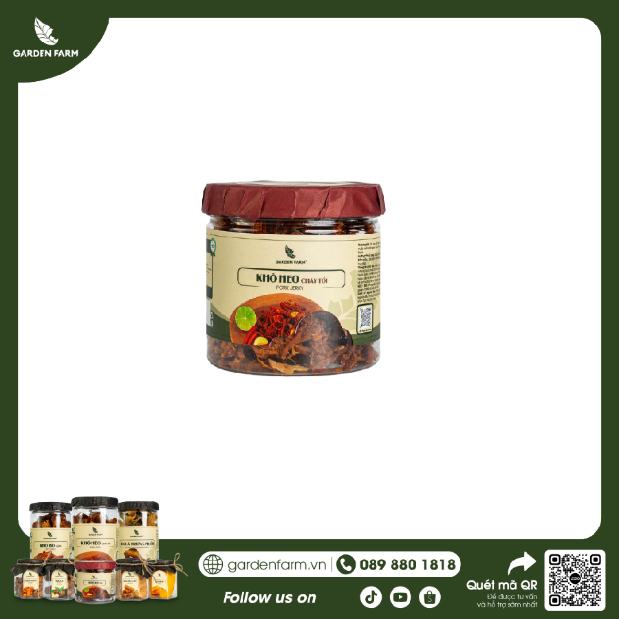 Khô heo cháy tỏi GARDEN FARM Hũ 110g - GARDEN FARM